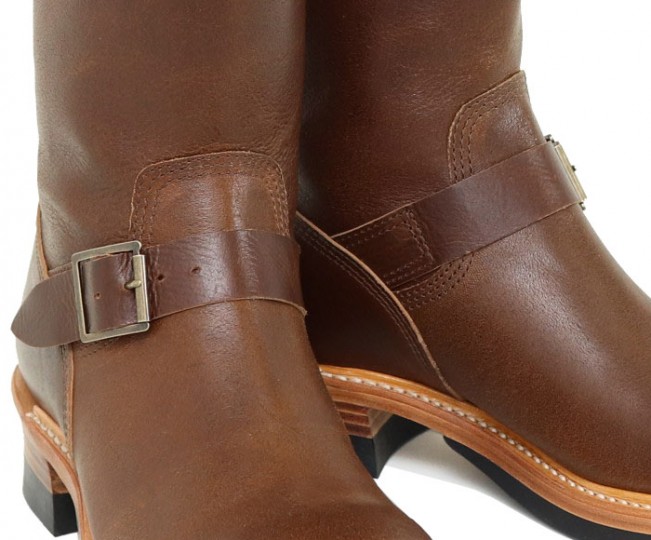 ENGINEER BOOTS - BURNISHED ROUGHOUT HAVANA